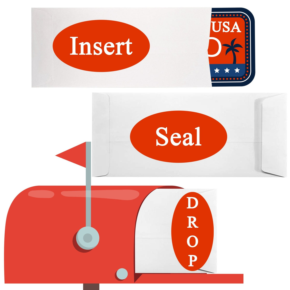 100 Policy Envelopes, 6 1/2" x 13", Open End, Sturdy 28lb. White, Gum ...