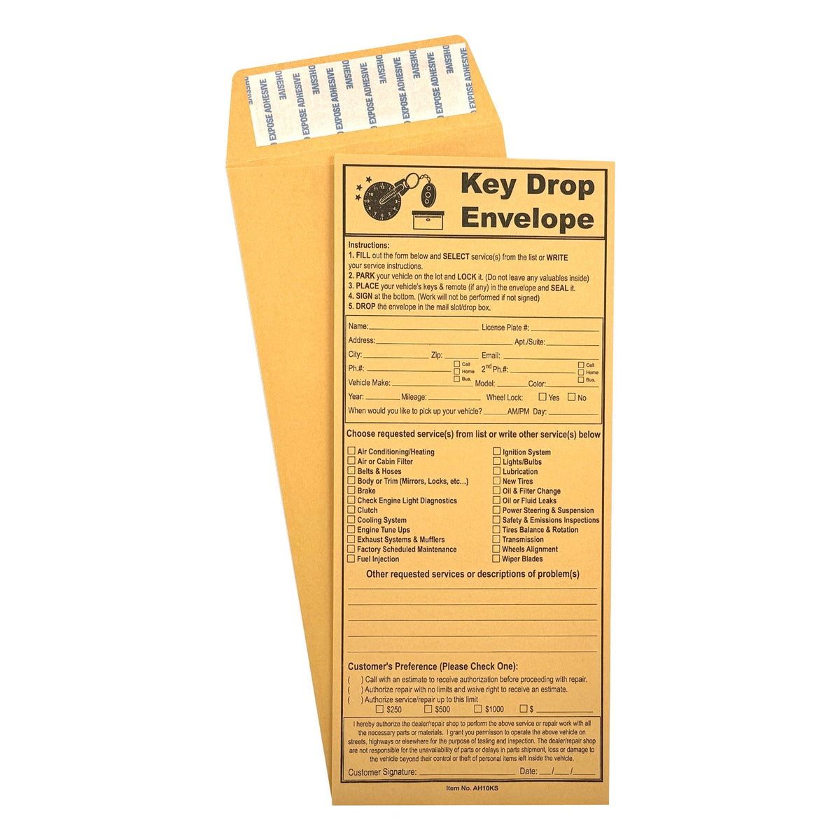 Cashier Depot After Hours/Night Key Drop Envelope, 4 1/8" x 9 1/2 ...