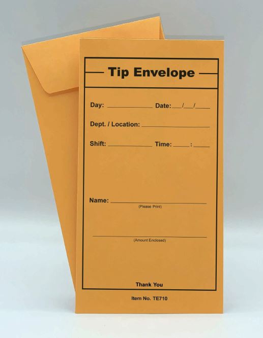 General Tip Envelope, 3 1/2" X 6 1/2", 24lb. Kraft, Gum Flap – Cashier ...