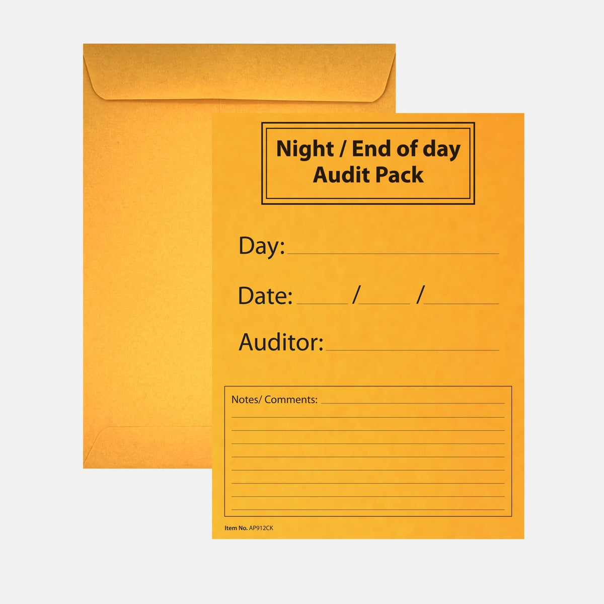 Night/End of Day Audit Pack Envelope 9"x12", 10"x13" Catalog – Cashier ...